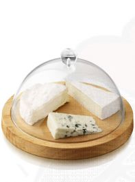 Cheese dome oak wood with plastic cover Ø 23 cm | Buy Online